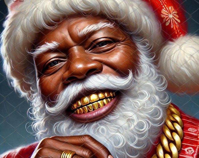 Black Santa Png,black Santa With Grillz, Urban Santa Claus, Black Santa ...