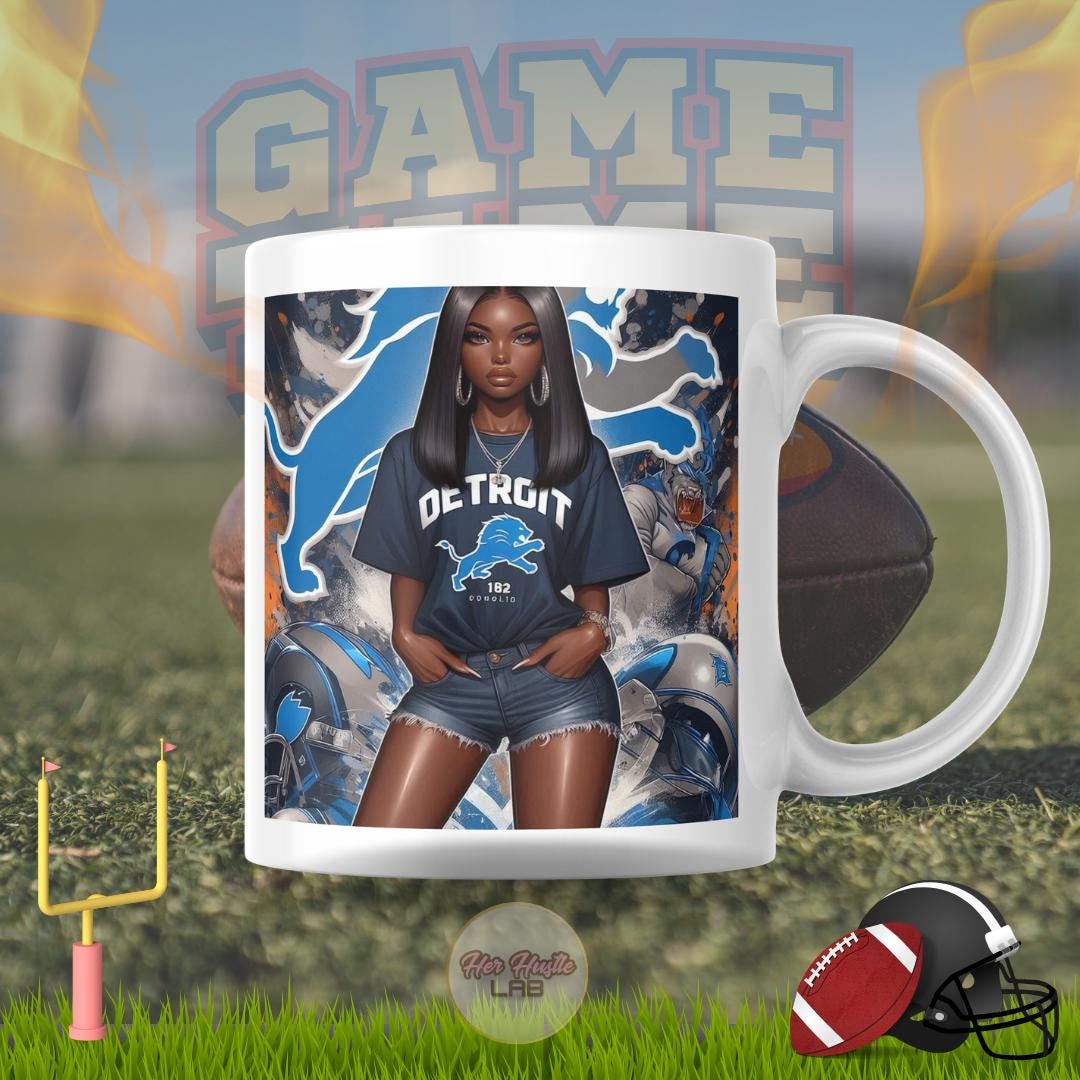 Detroit Lions Clipart, Lions Fan Png, Female Lions Fan Png, Lions Fan ...