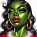 4 Beautiful Afro Black Grinch Png, Black Santa Girl Png,melanin Grinch ...