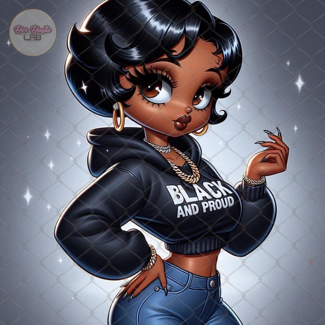 2 PNGS Boujee Black Betty Black History Month, Afro Betty Boop Png ...