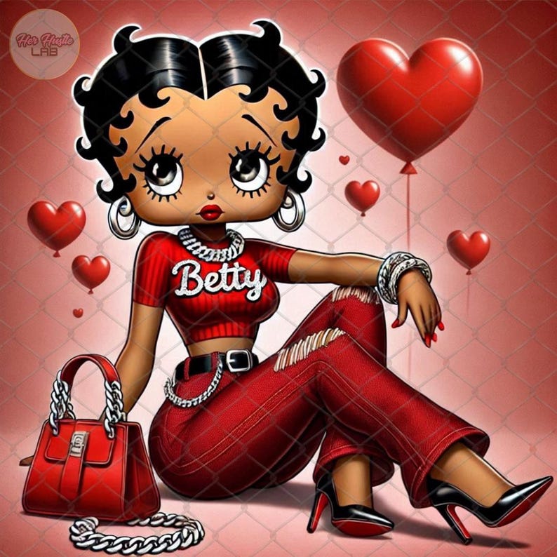 Classy Black Betty Boop Valentines Day, Afro Betty Boop Png, Betty Boop Valentine, Betty Boop ...