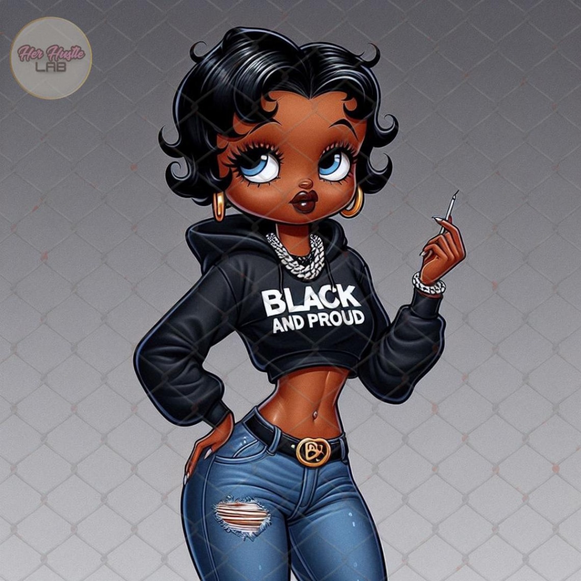 2 PNGS Boujee Black Betty Black History Month, Afro Betty Boop Png ...