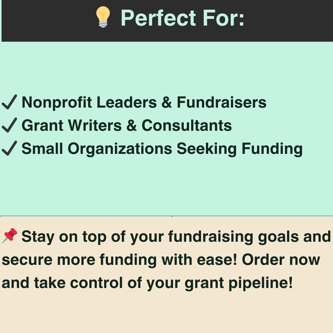 Nonprofit Grant Proposal Tracker: Excel & Google Sheets (instant ...