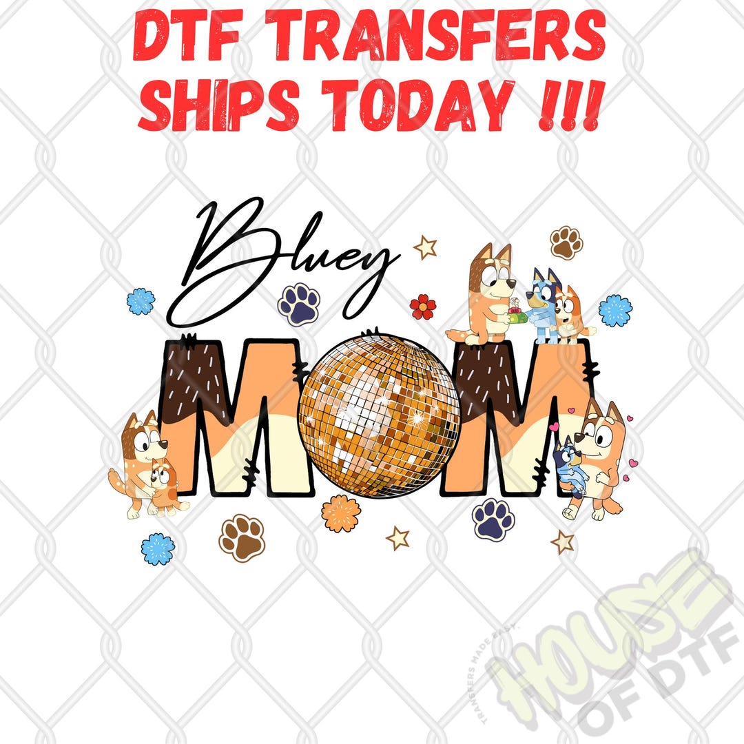 Blue Dog Disney DTF Transfer, Family Design Ready to Press, Custom DTF ...