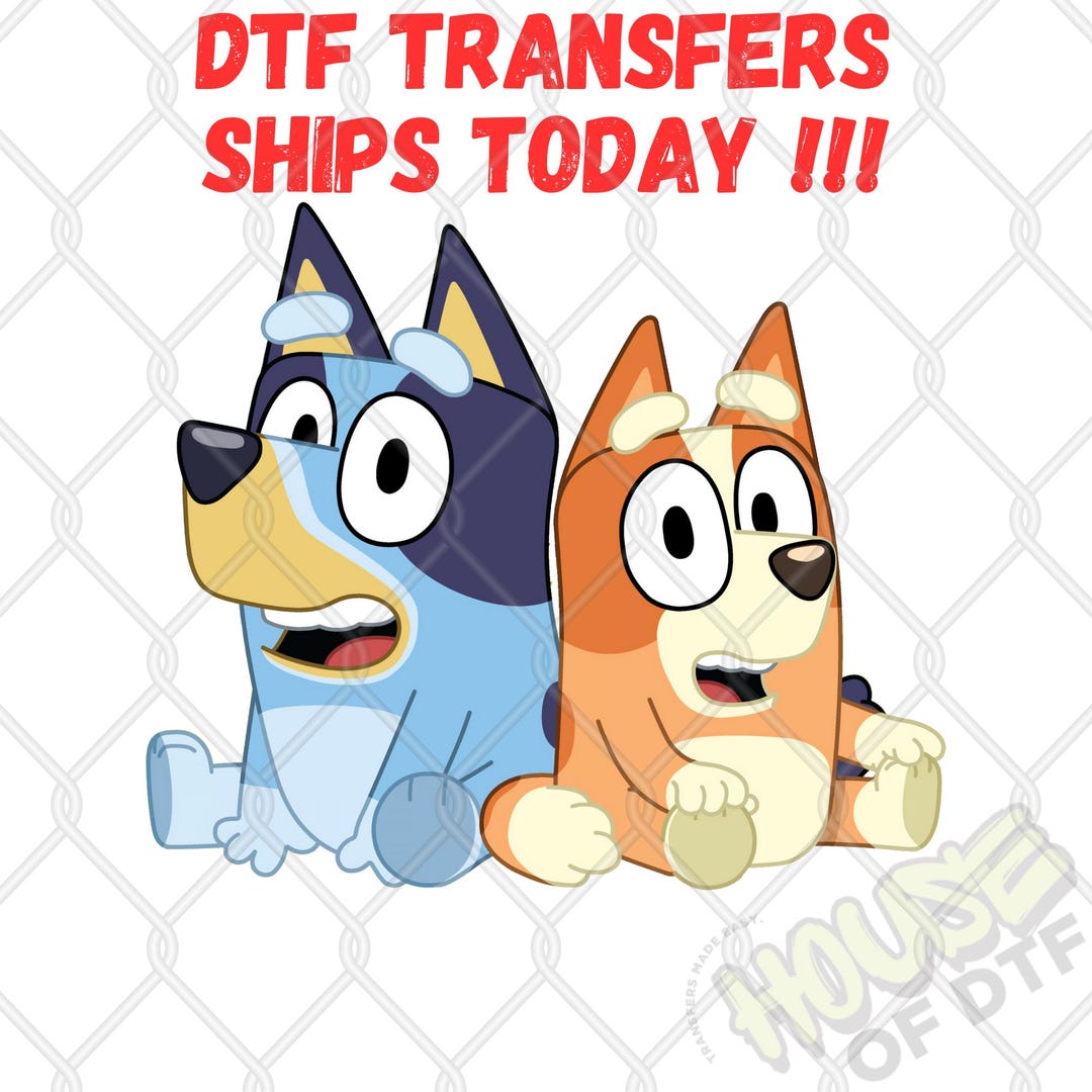 Blue Dog Disney DTF Transfer, Family Design Ready to Press, Custom DTF ...