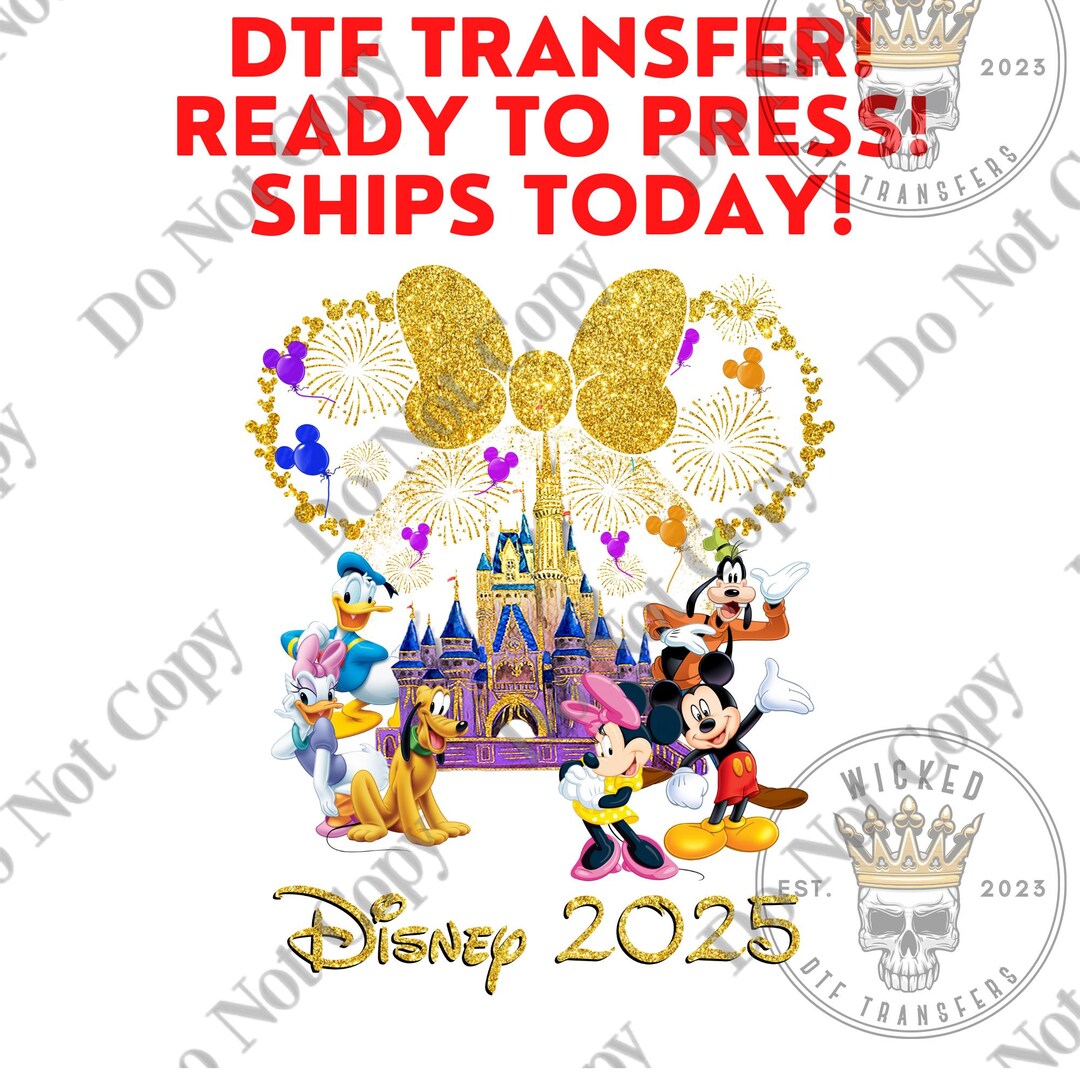 Disney DTF Transfer, Family Design Ready to Press, Custom DTF Print ...