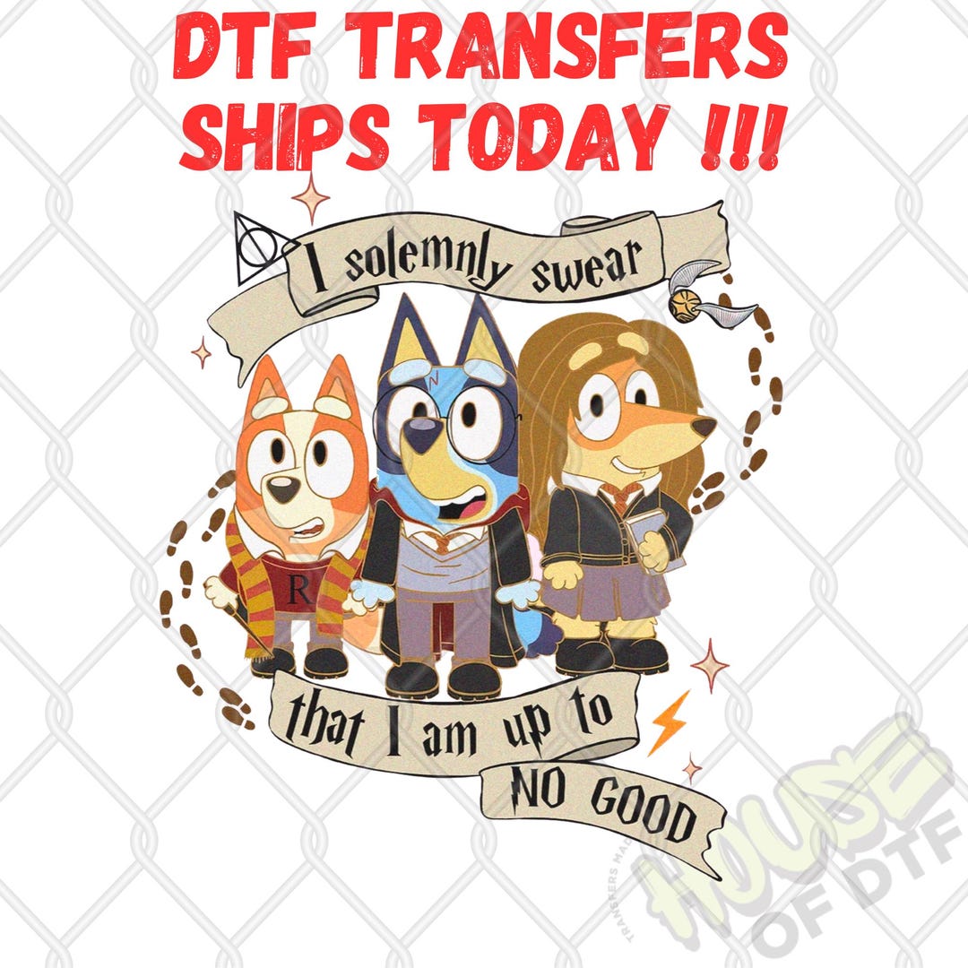 Blue Dog Disney DTF Transfer, Family Design Ready to Press, Custom DTF ...