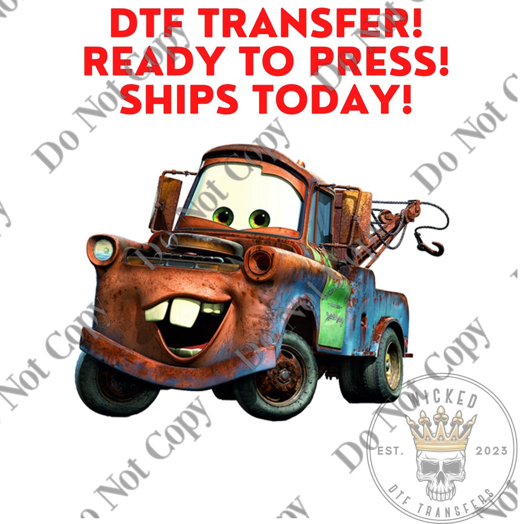 Cars Disney DTF Transfer, Family Design Ready to Press, Custom DTF ...