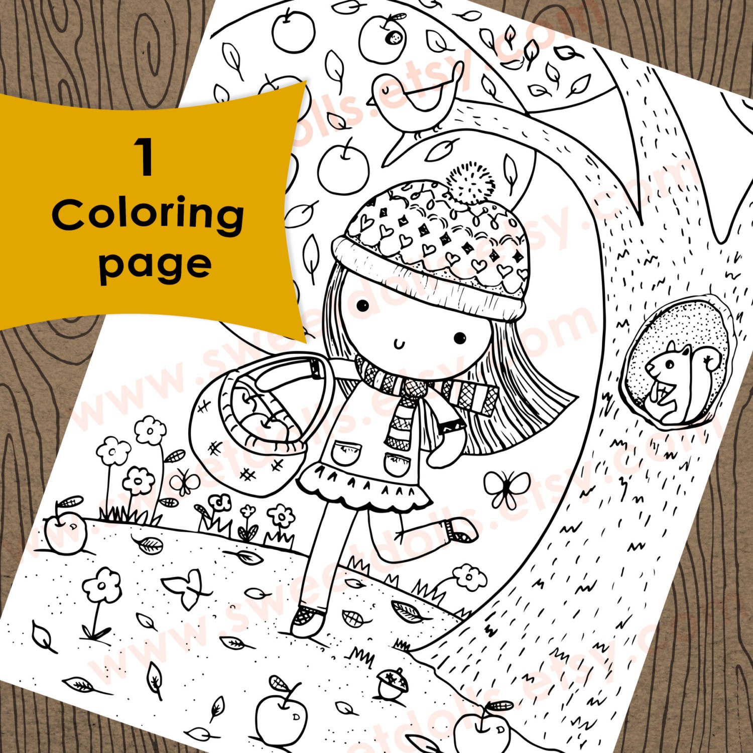 Apple Picking Coloring Page