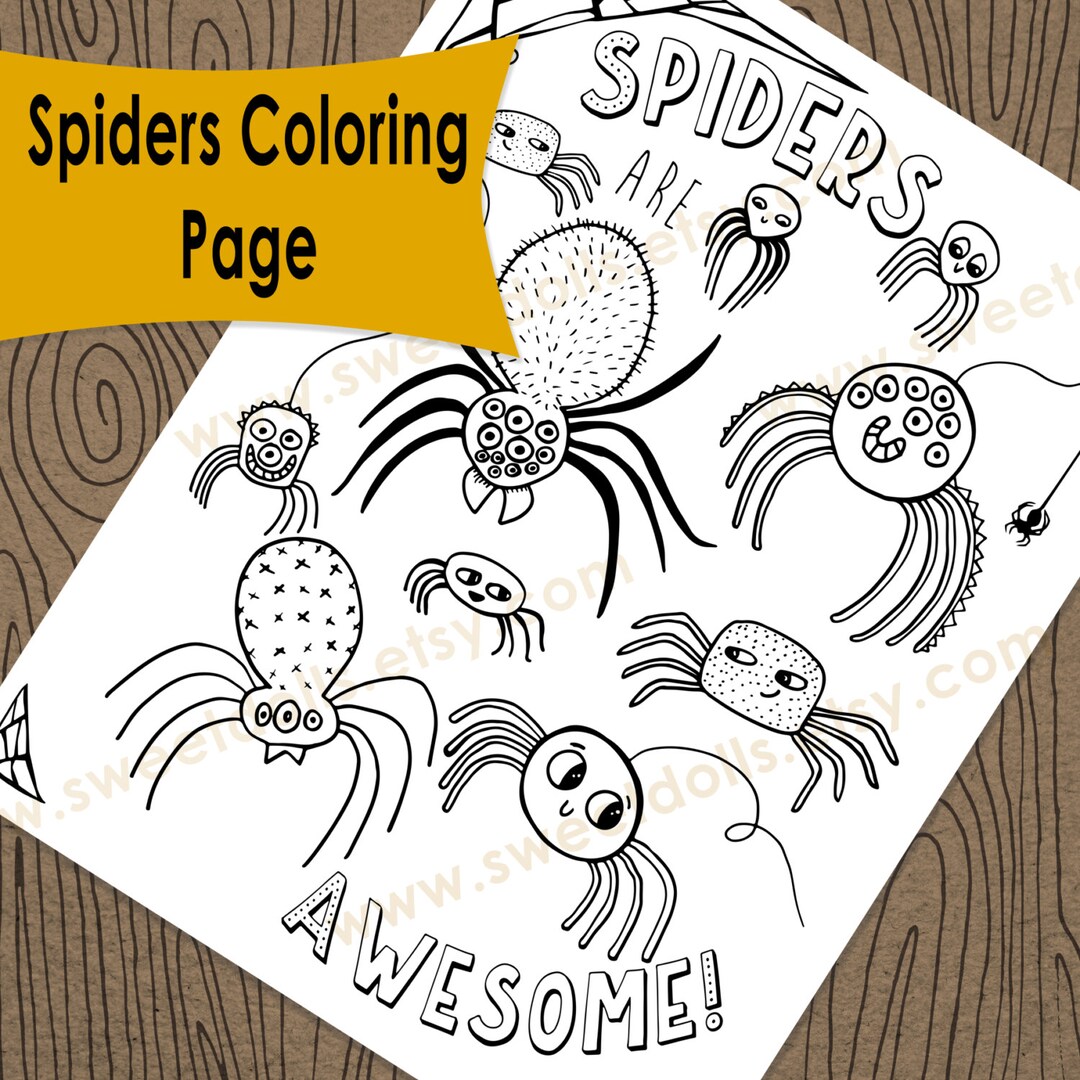 1 Cute Spider's Coloring Page, Fun Kids Activities - Etsy