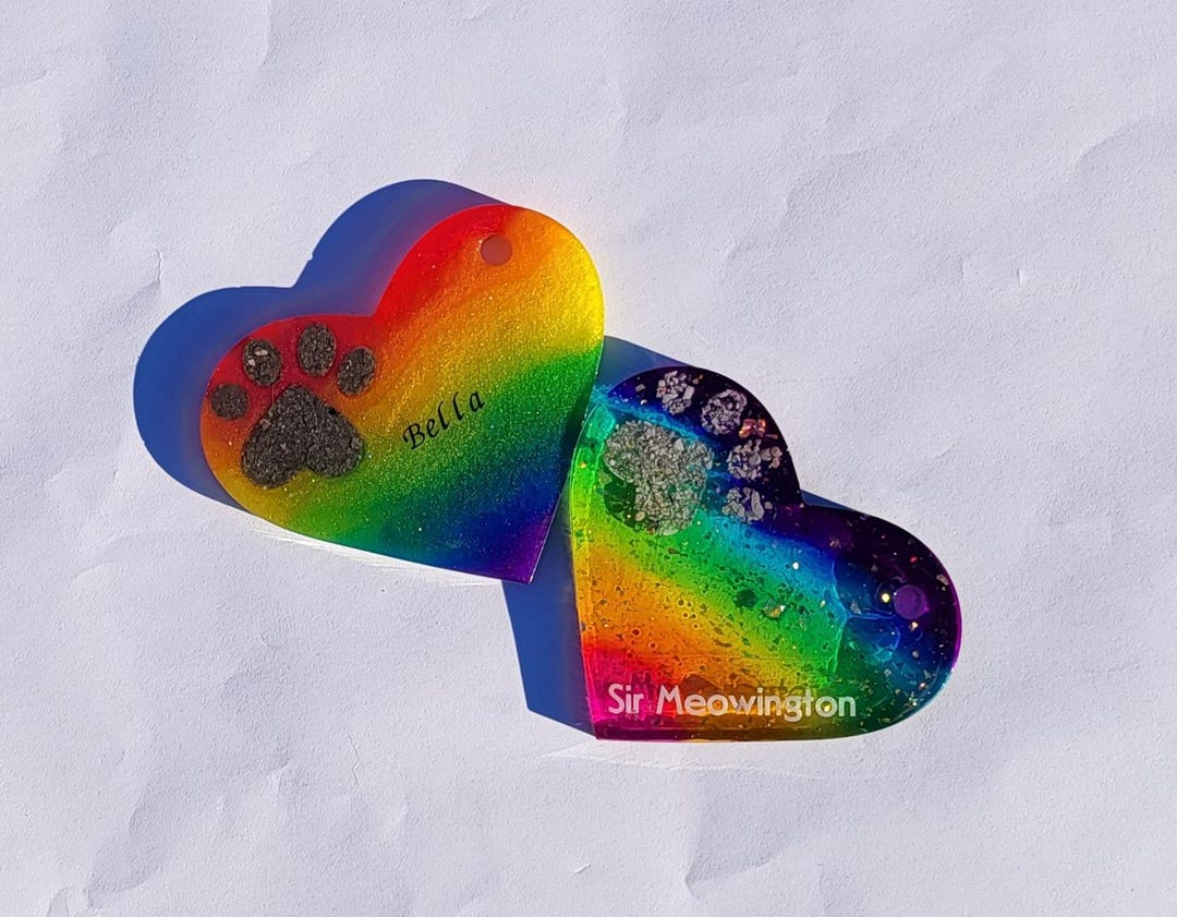 Rainbow Bridge Heart Memorial - Etsy