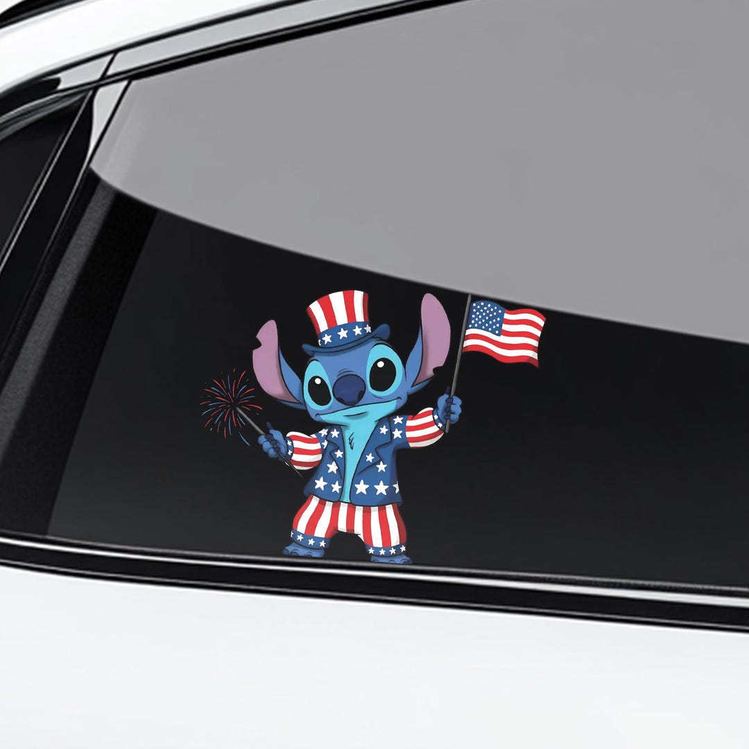 Funny Independence Disney Lilo Stitch Peeker Peeking Sticker, Car ...