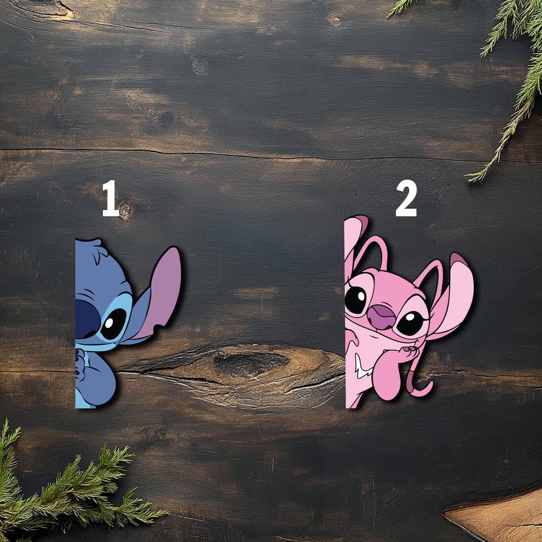 Angel and Stitch Peeker Peeking Sticker Car Decals Waterproof ...
