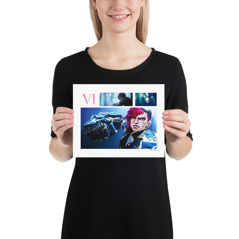 ARCANE POSTER Vi Gauntlets Black Hair Fierce Season 2 - Etsy