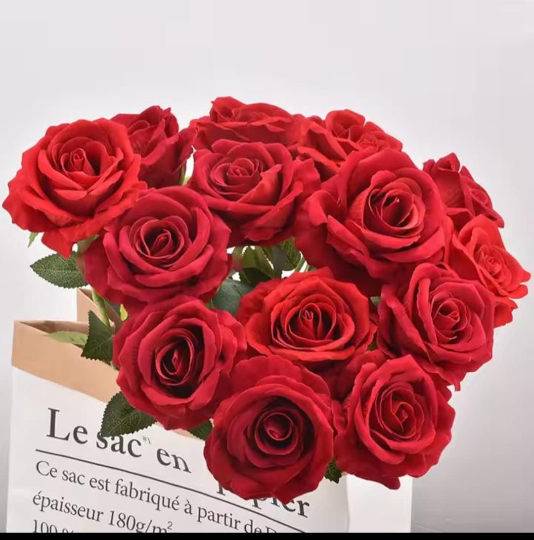 12 Pcs Realistic Rose Bouquet for Ocasions - Etsy