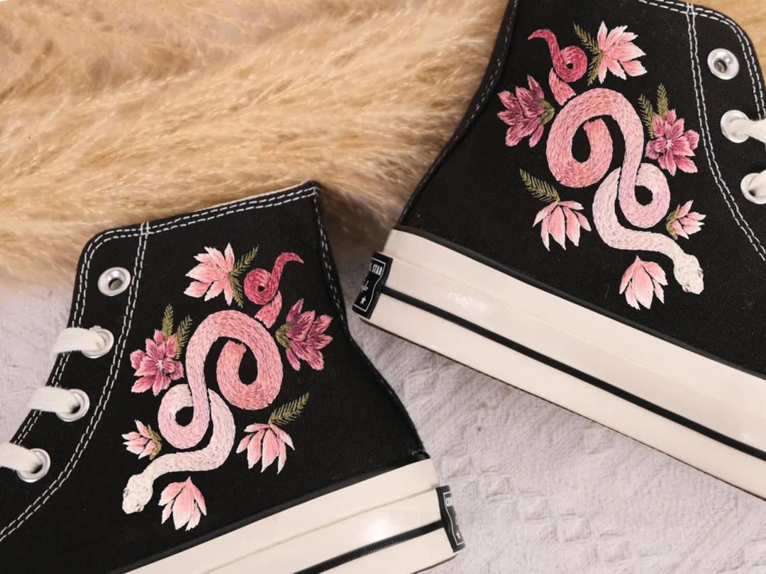 Embroidered Converse Custom Converse Converse High Tops Embroidered ...