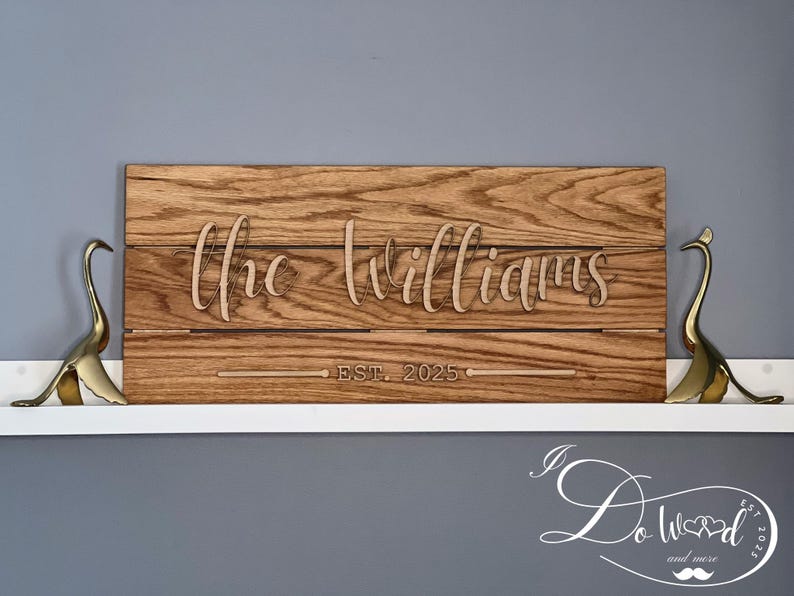 Personalized Family Name Sign – 3D Oak Wood, Wedding Gift - Etsy