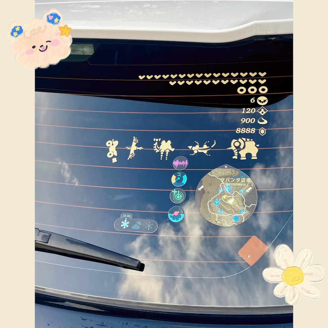 Zelda Crystal Decal: Waterproof Game HUD Sticker for Car Rear Window or ...
