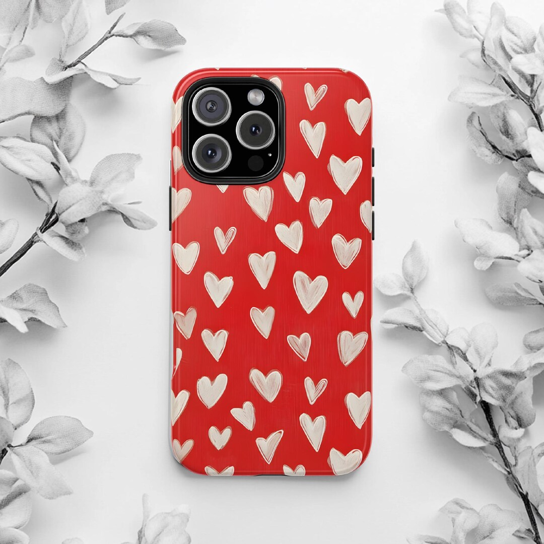 Cute Poker Dot Style White Heart Pattern | Phone Case, Valentine's Day ...
