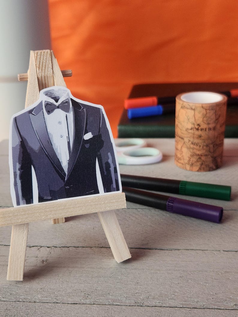 Elegant Tuxedo Sticker | Formal Suit Decal | Classy Bow Tie Sticker for ...