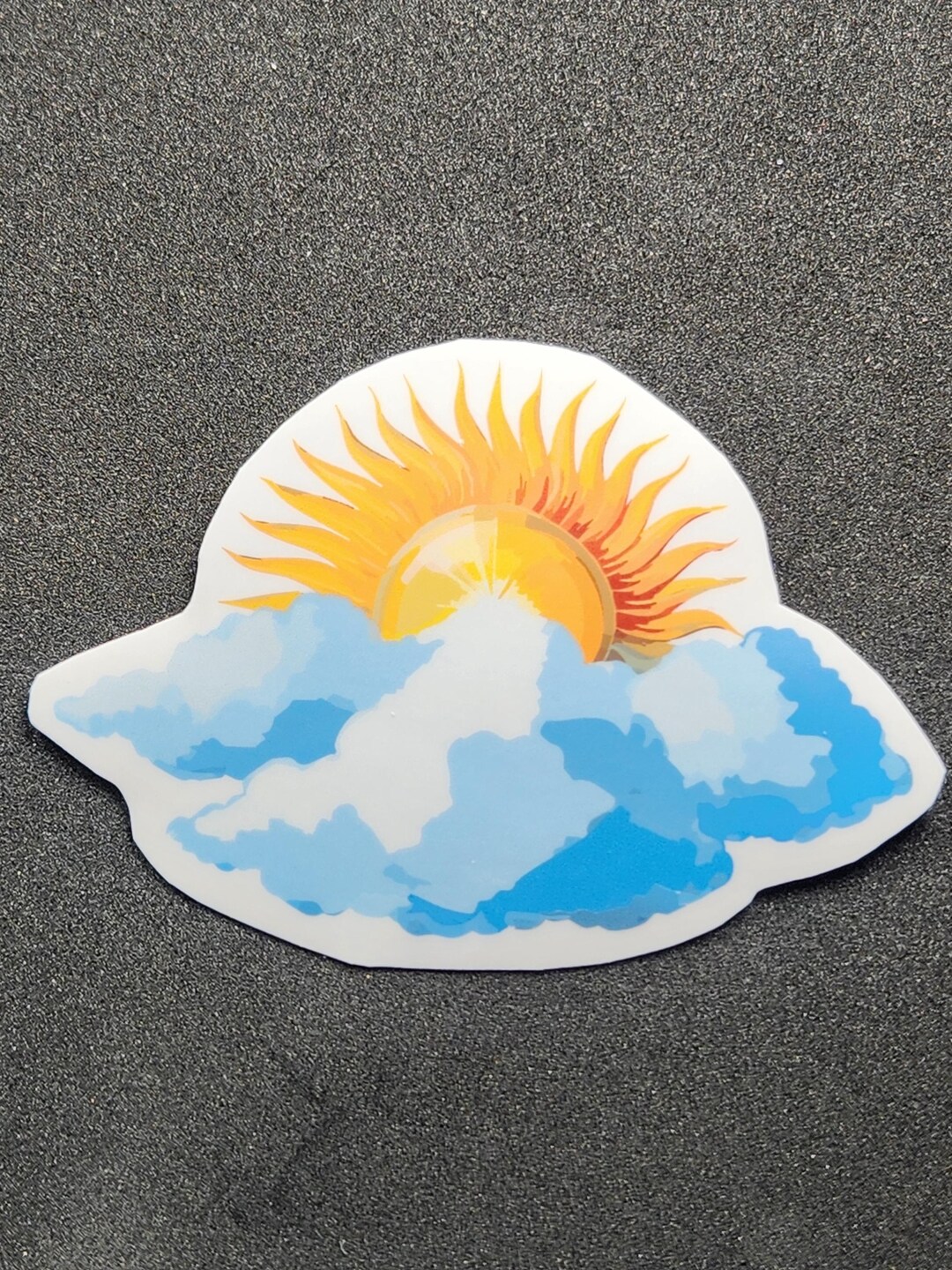Partly Cloudy Sun Sticker - Etsy
