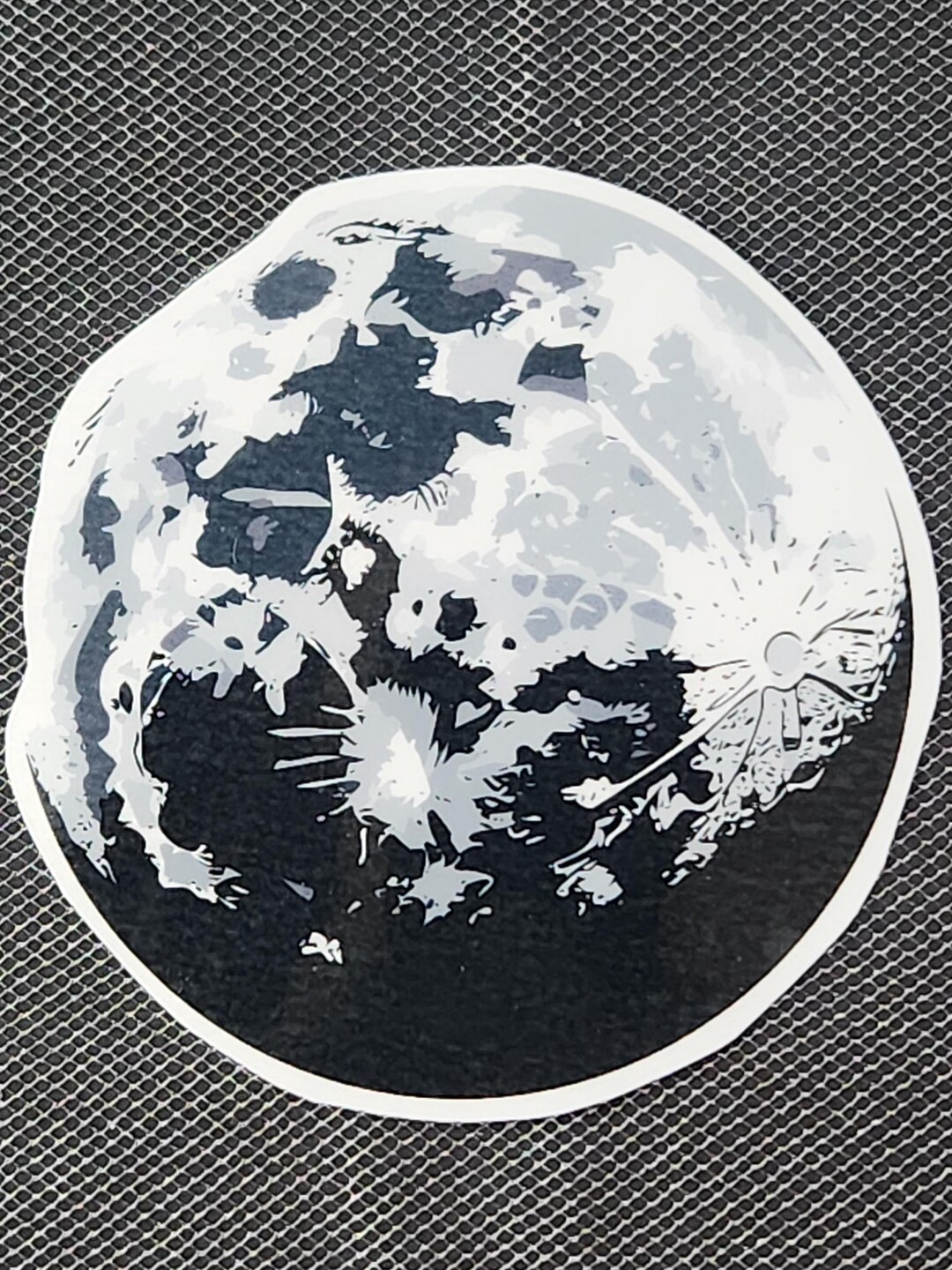 Moon Sticker – Lunar Surface Decal – Space Moon Art Sticker – Celestial ...