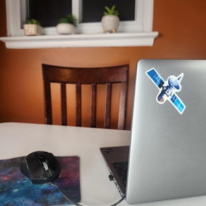 Satellite Space Sticker – Outer Space Science Vinyl Decal for Laptops ...