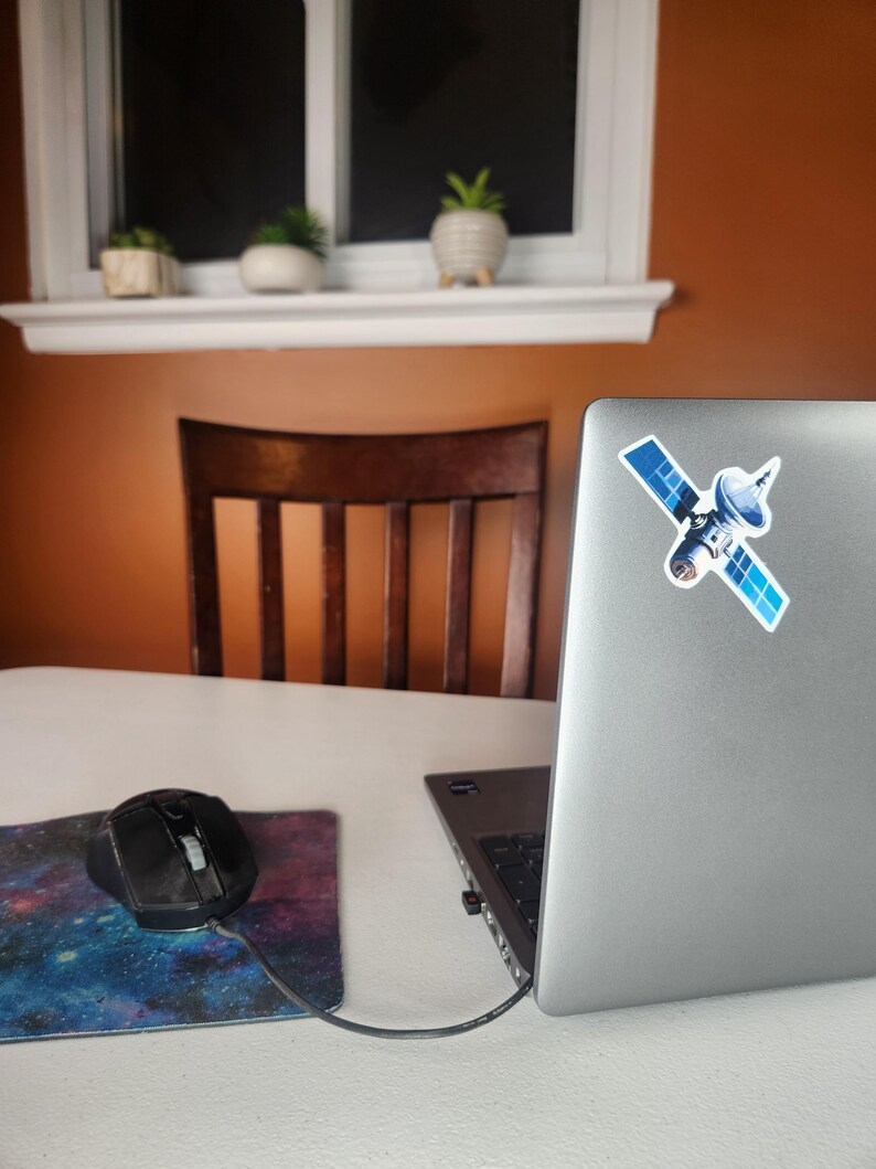 Satellite Space Sticker – Outer Space Science Vinyl Decal for Laptops ...