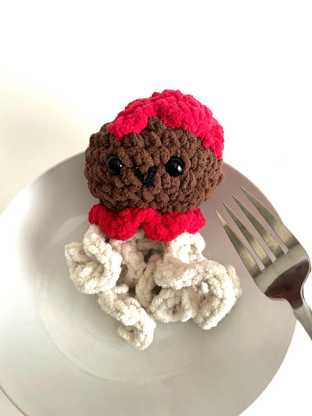 Spaghetti and Meatball Jellyfish Plushie – Crochet Sea Creature - Food ...