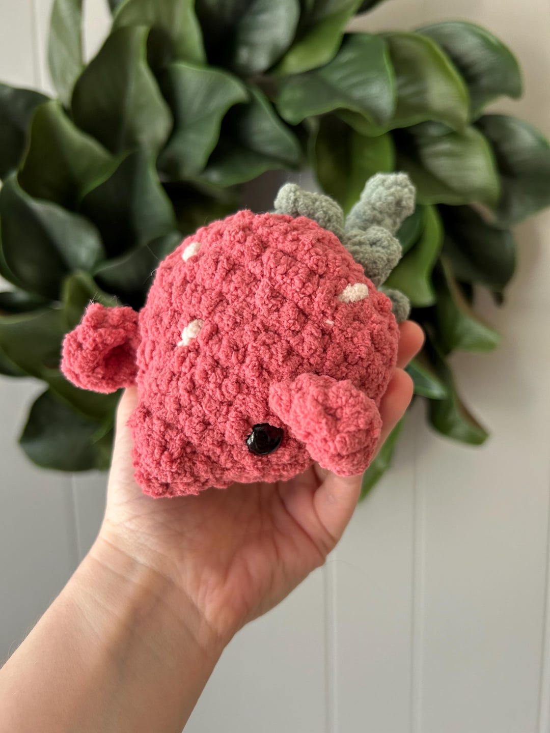 Strawberry Mouse Plushie – Amigurumi Rodent Toy – Fruit-themed Spring ...