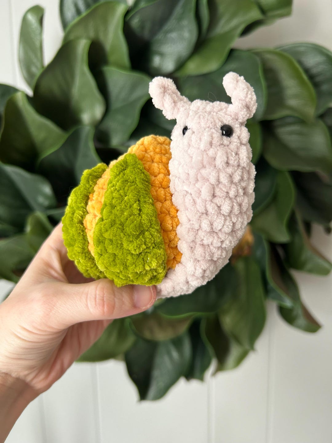 Crochet Corn Snail Plushie – Handmade Vegetable Stuffie - Sweet and ...