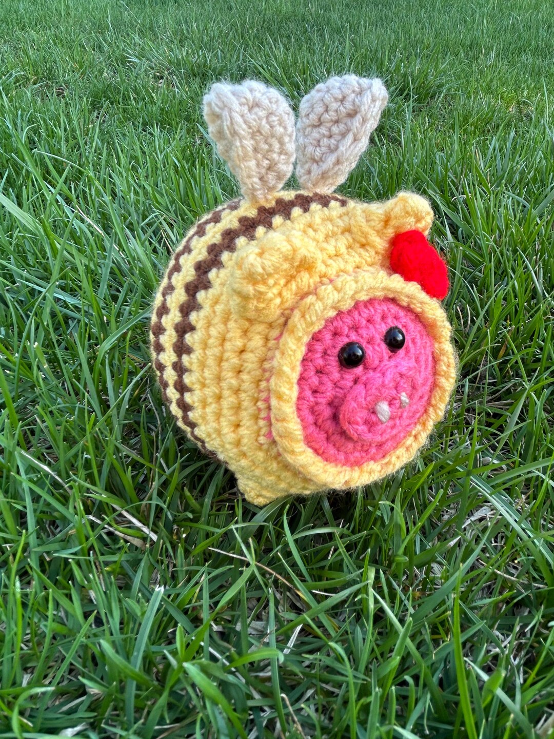 Pig in a Bee Costume Stuffed Animal – Plush Piglet – Handmade Toy ...