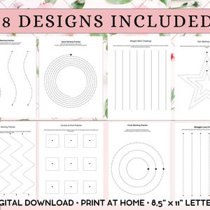 Printable Sewing Practice Sheets | 8 Beginner Hand Stitch Worksheets ...