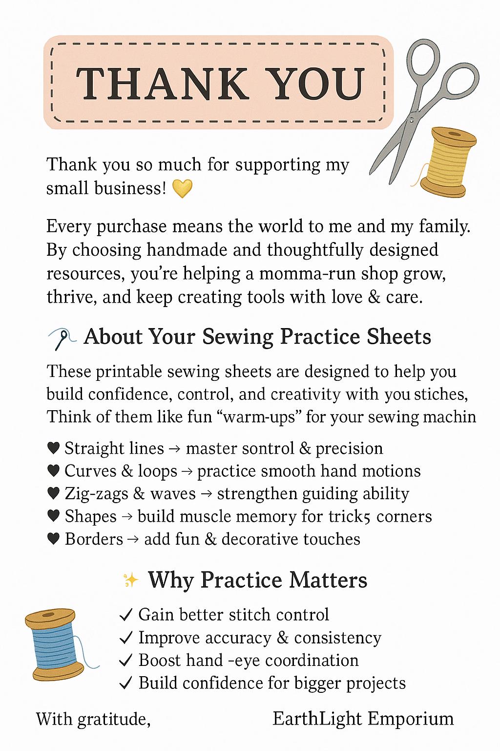 Printable Sewing Practice Sheets | 8 Beginner Hand Stitch Worksheets ...