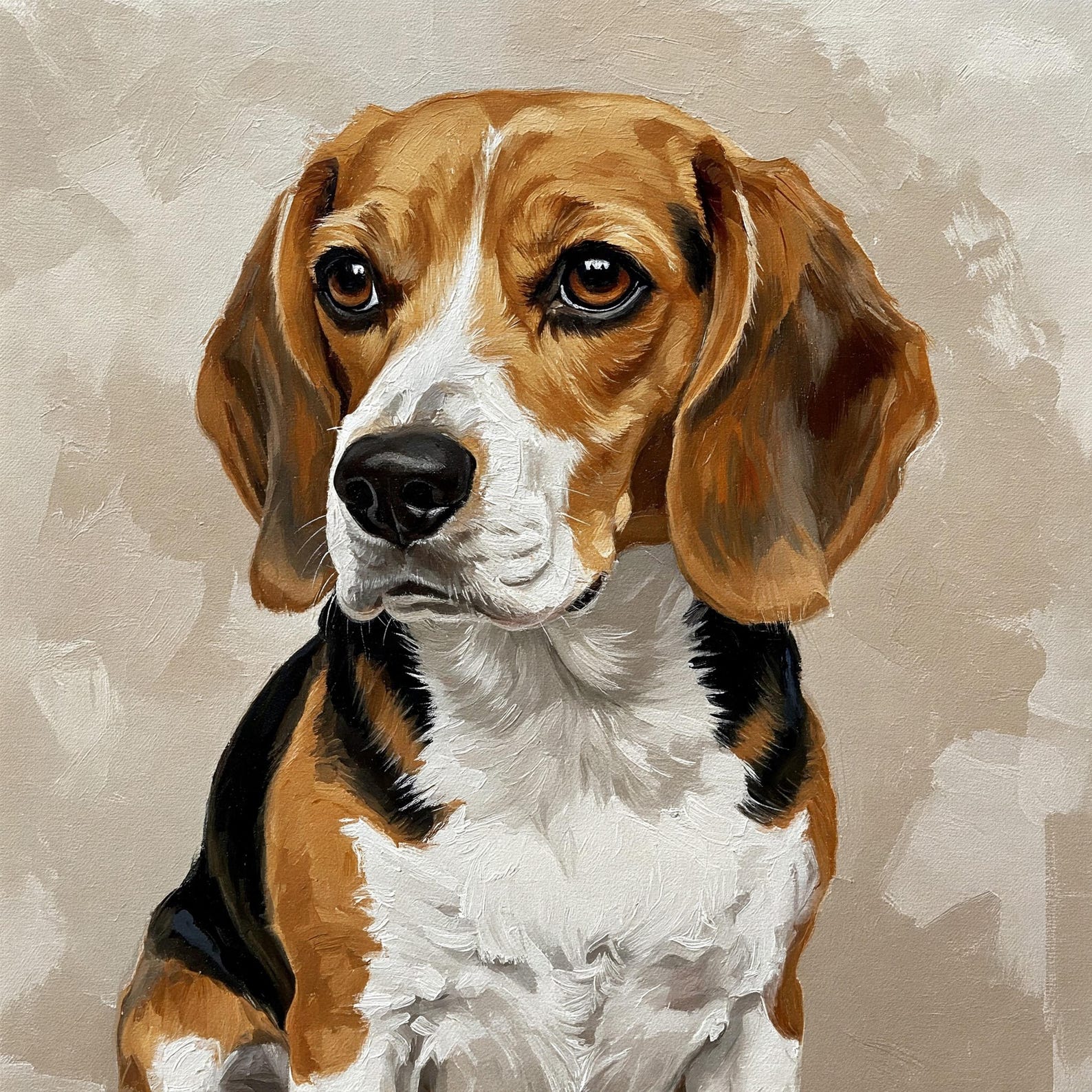 Custom Oil Pet Portrait: Realistic Dog Painting on Canvas, Memorial ...