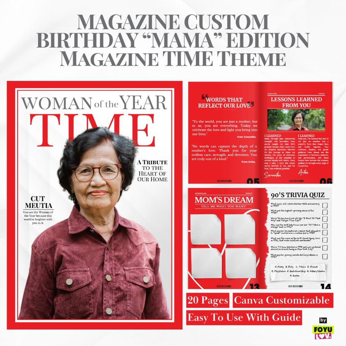 Birthday PAPA & MAMA Magazine Template - Magazine TIME Theme | Magazine ...