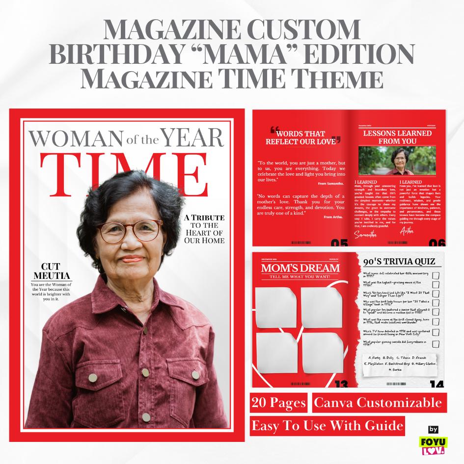 Birthday PAPA & MAMA Magazine Template - Magazine TIME Theme | Magazine ...