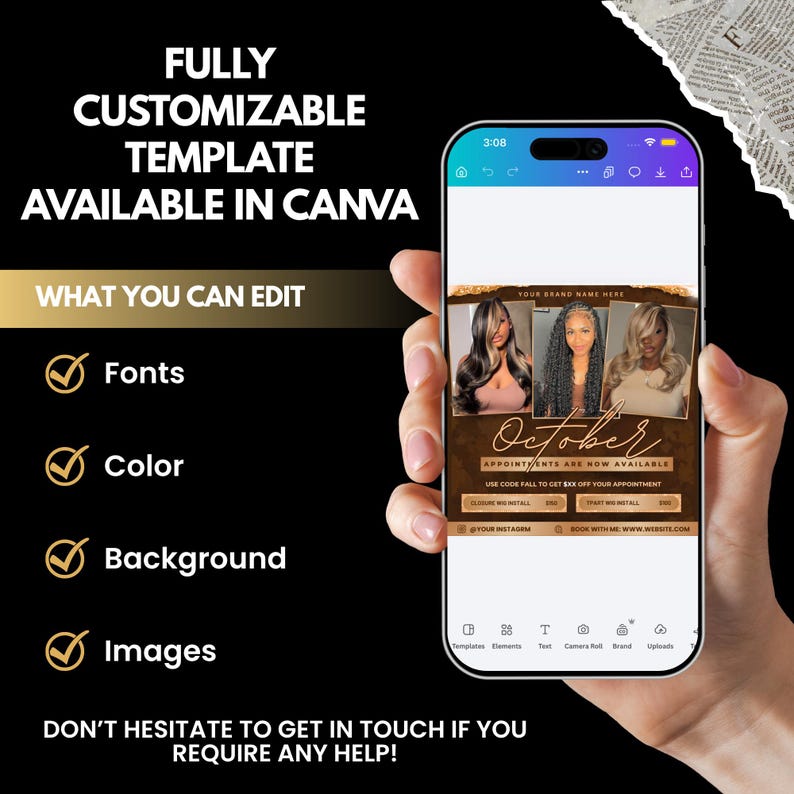 October Booking Flyer, Halloween Booking Flyer Template, Hair Lash Nail ...