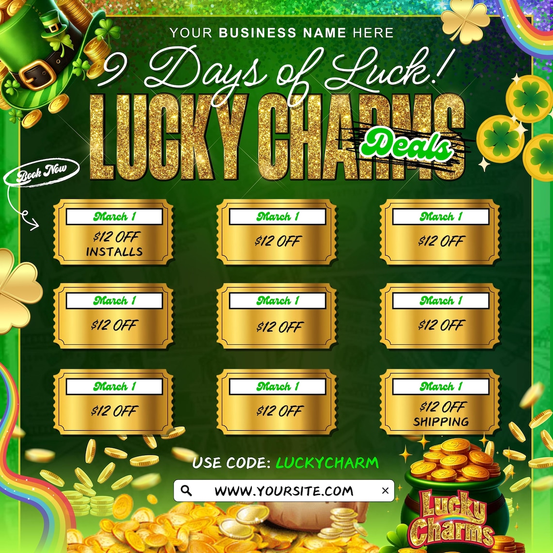 March Booking Flyer, St.patricks Day Flyer, March Flyer, March Books ...