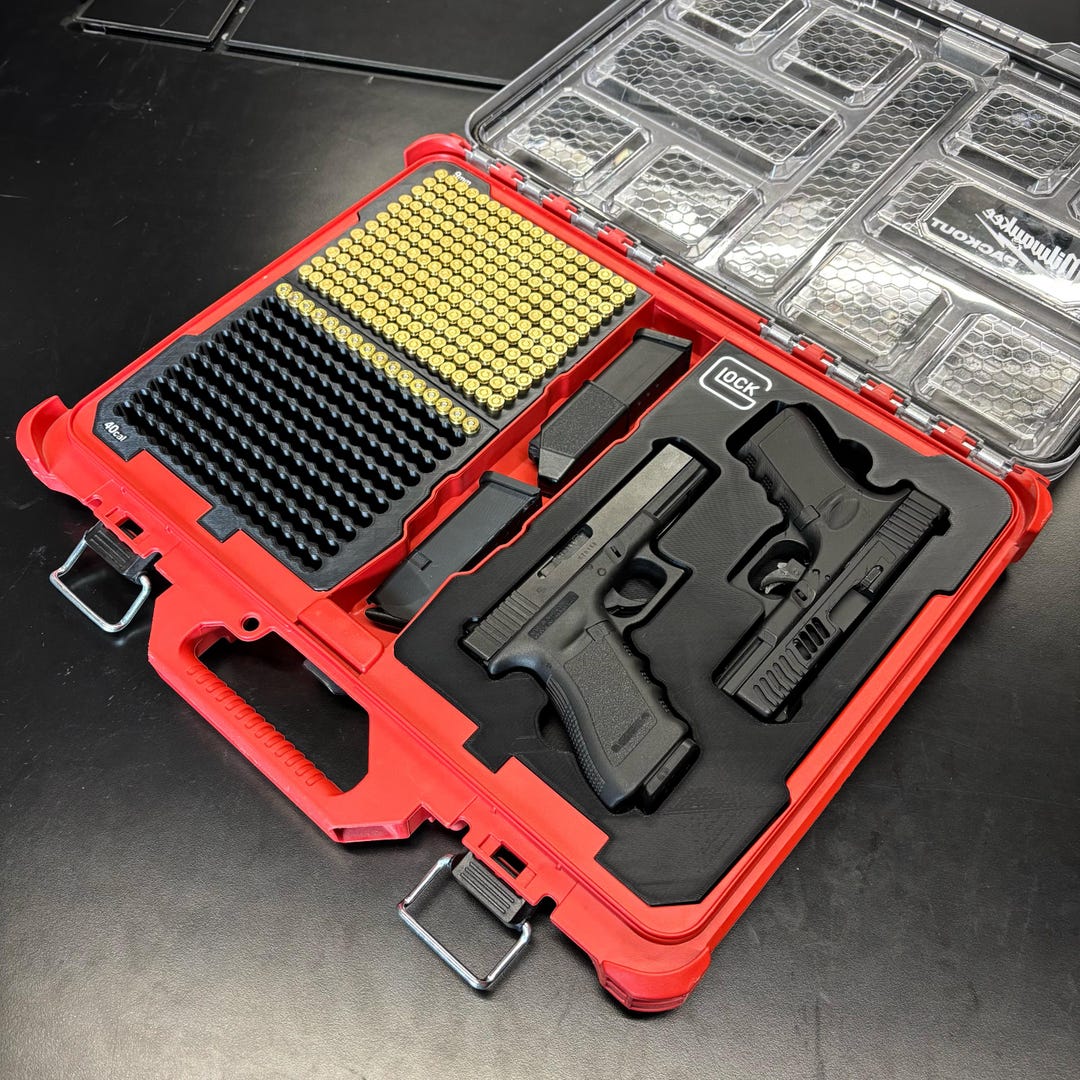 PACKOUT Dual Gun Case | 3D Printed Multi Compartment Gun Case Milwaukee ...