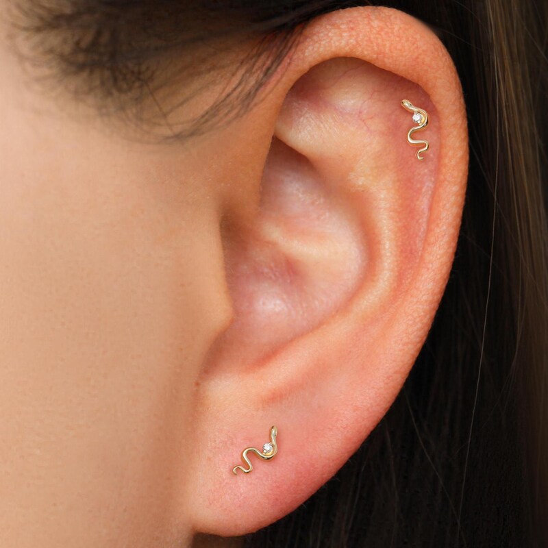 Snake Stud Earrings - Etsy