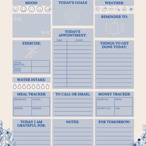 Navy Blue Printable Planner Combo - Etsy