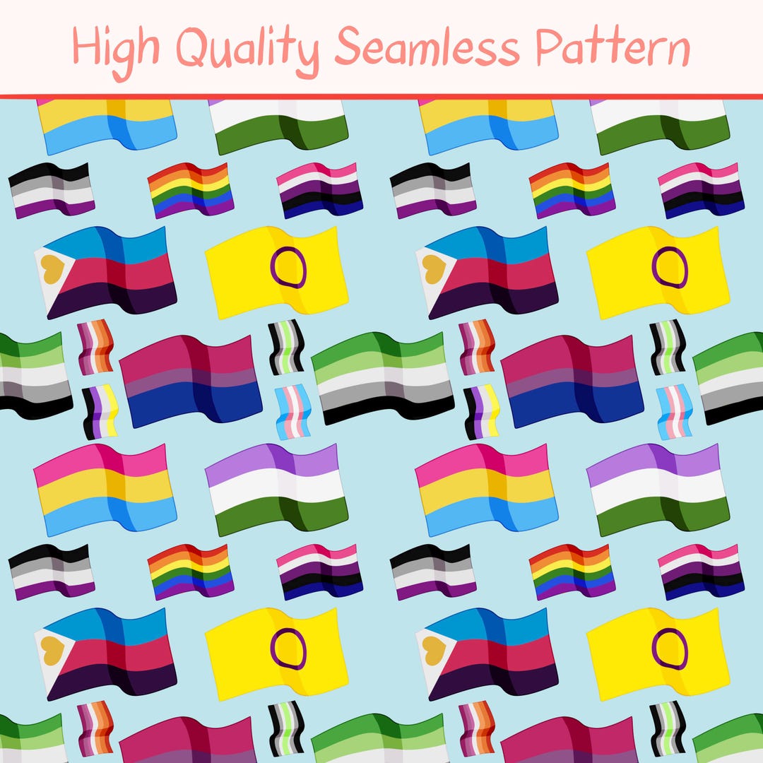 Pride Flags Seamless Pattern, Ally Seamless Pattern, Repeat Pattern ...