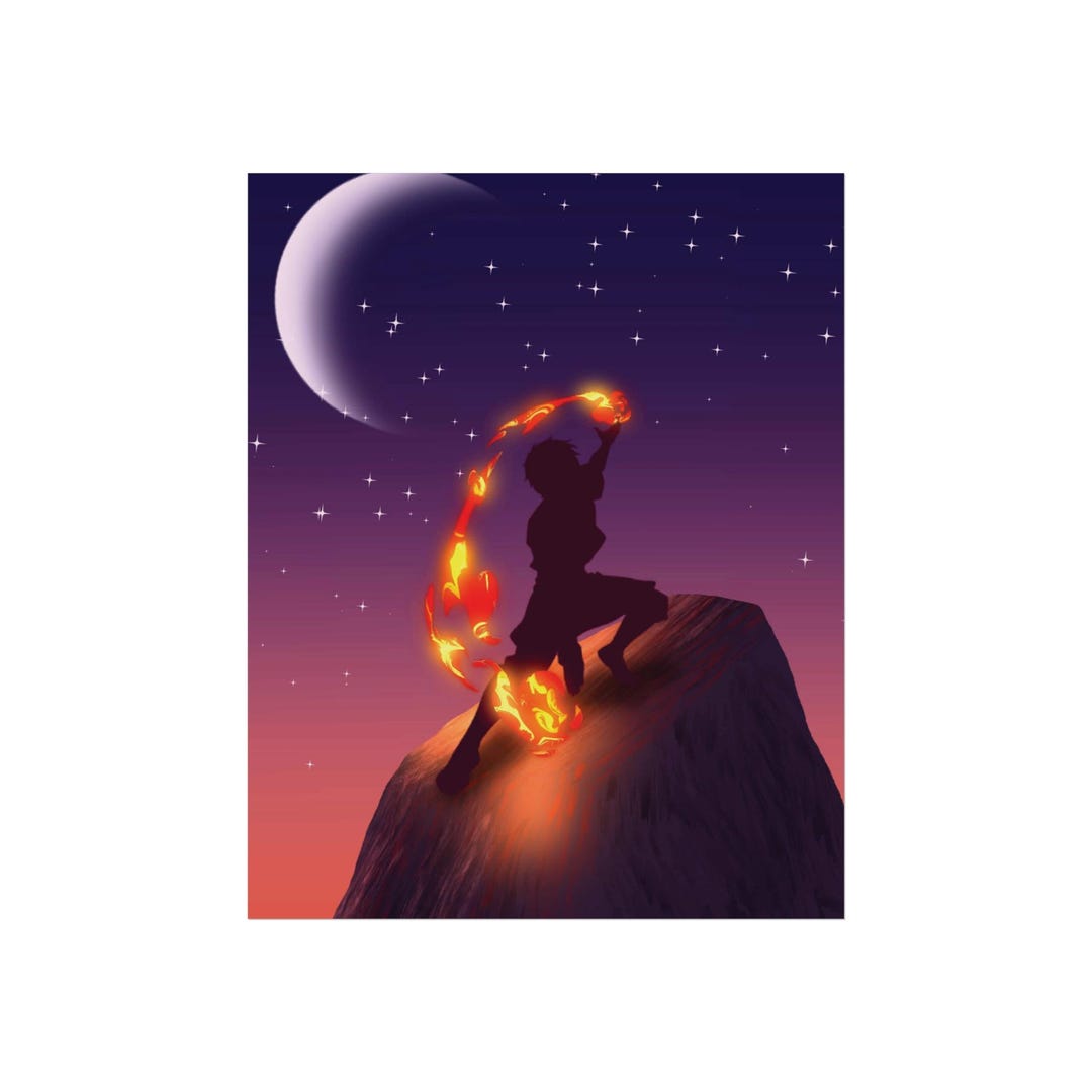 Zuko Firebending Art Print Fiery Avatar Anime Wall Decor - Etsy