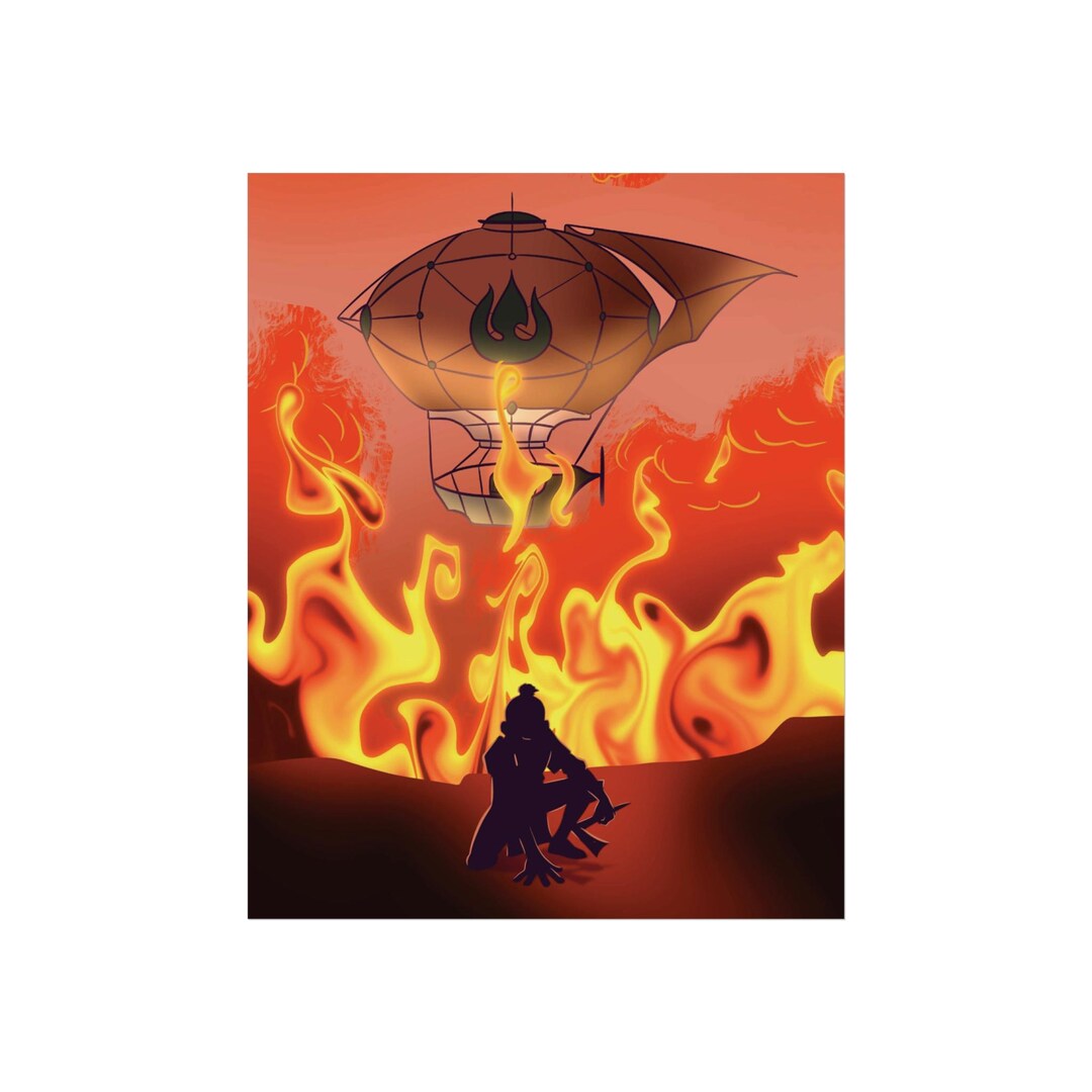 Sokka Fire Nation Battle Art Print Dynamic Anime Wall Decor for Avatar ...