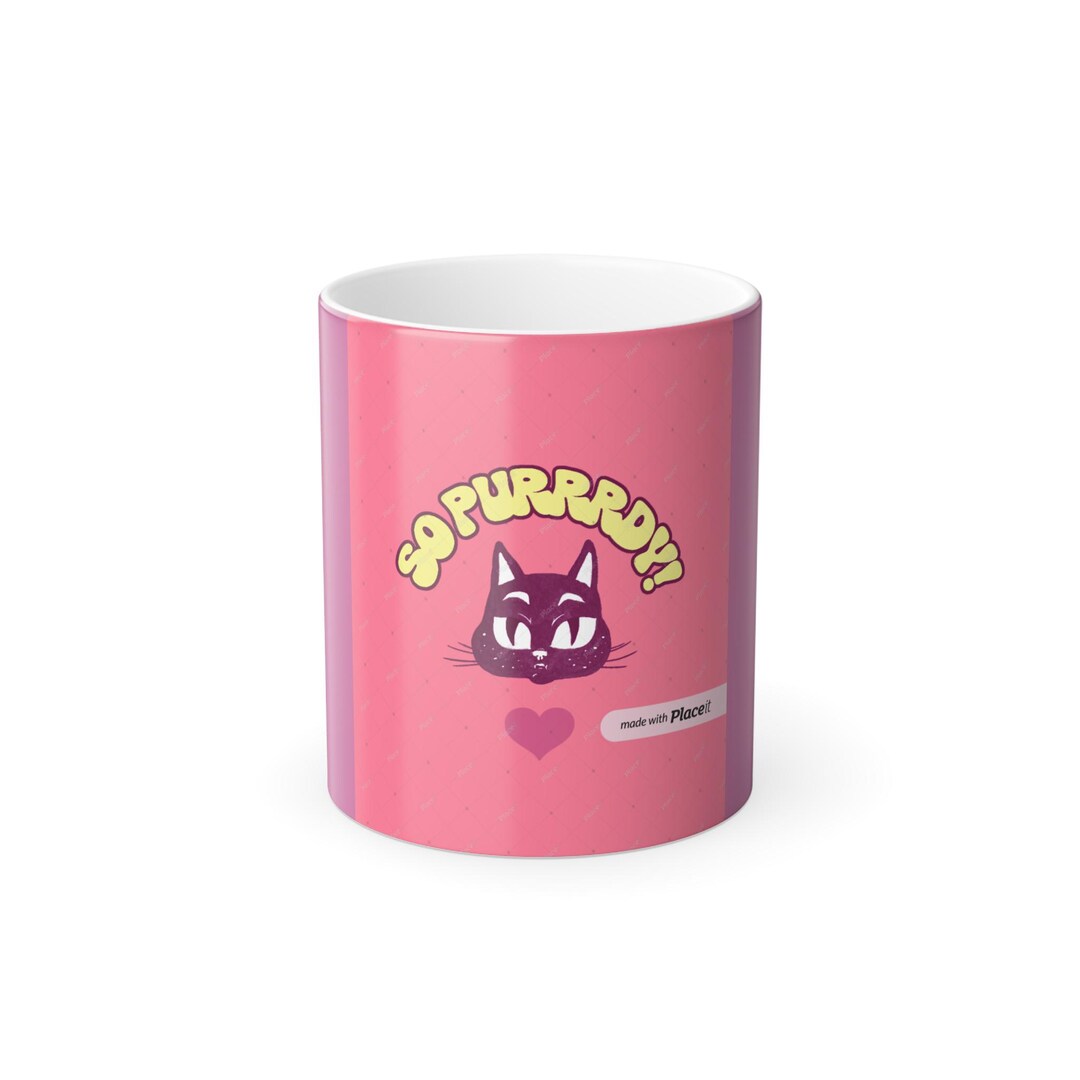 So Purrddy! Color Changing Cat Mug, Cute Gift for Cat Lovers, Unique ...