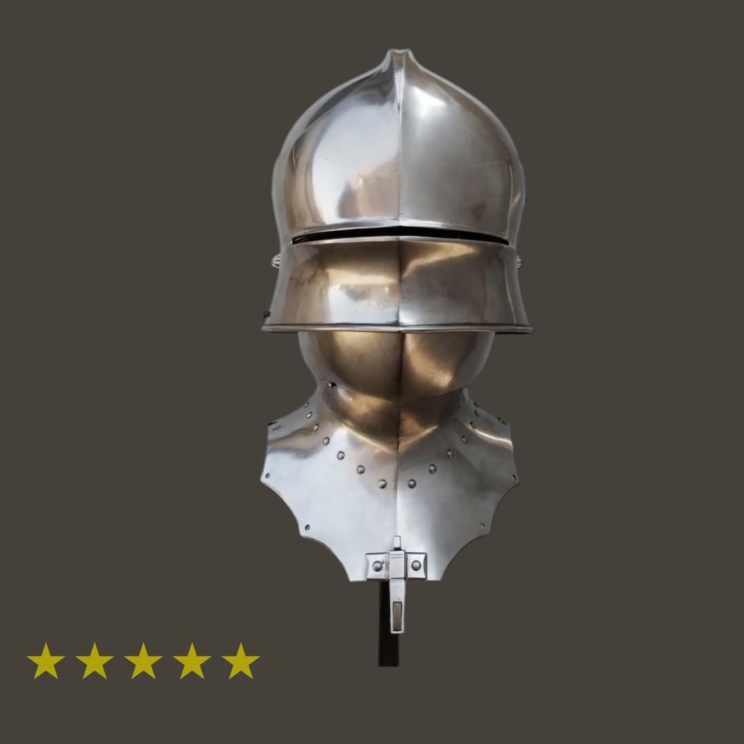 Medieval Neck Full Gorget Helmet 18 Gauge Armor Warrior Knight Spar ...