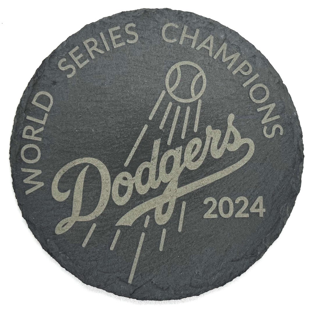 Los Angeles Dodgers World Series Champions Round Slate Coasters - Etsy