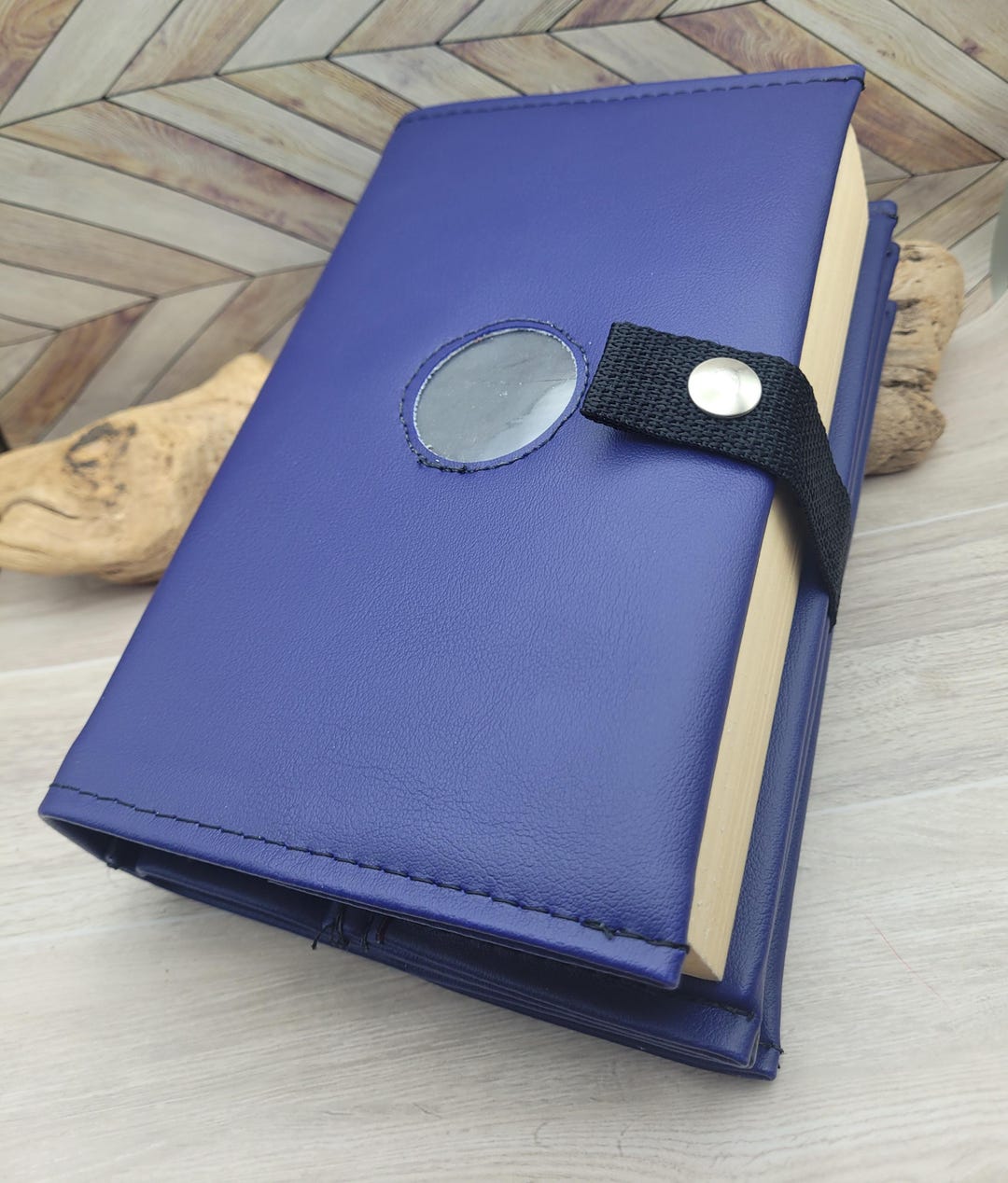 Blue Vinyl Double Book Cover With Snap Enclosure, AA Medallion Insert ...