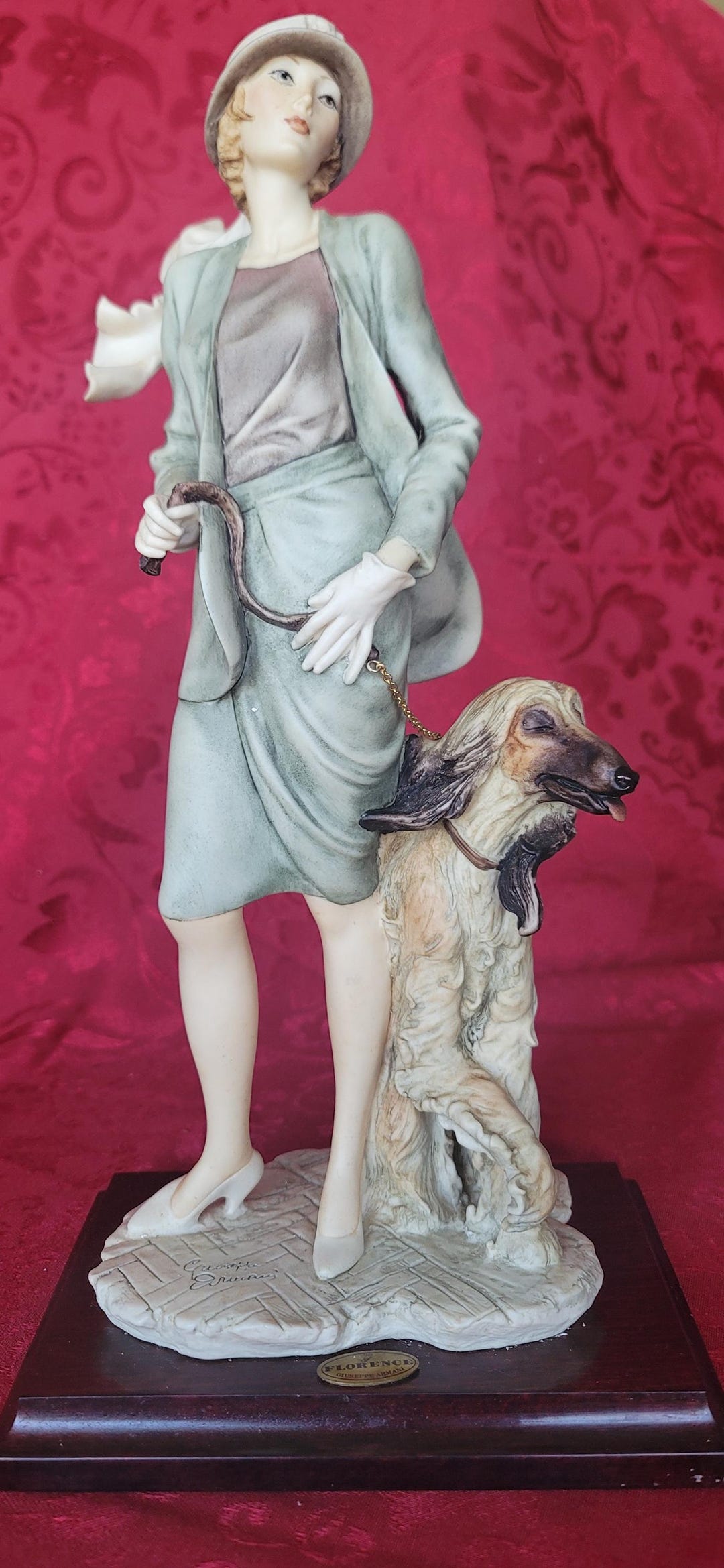 Guiseppe Armani "ragazza Con Cane Afgano" Capodimonte Statue "teresa" - Etsy